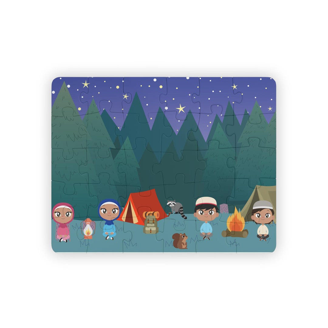 Muslim Kids Camping Puzzle-islamic Kids-islamic Activity-salam Kidz-eid ...