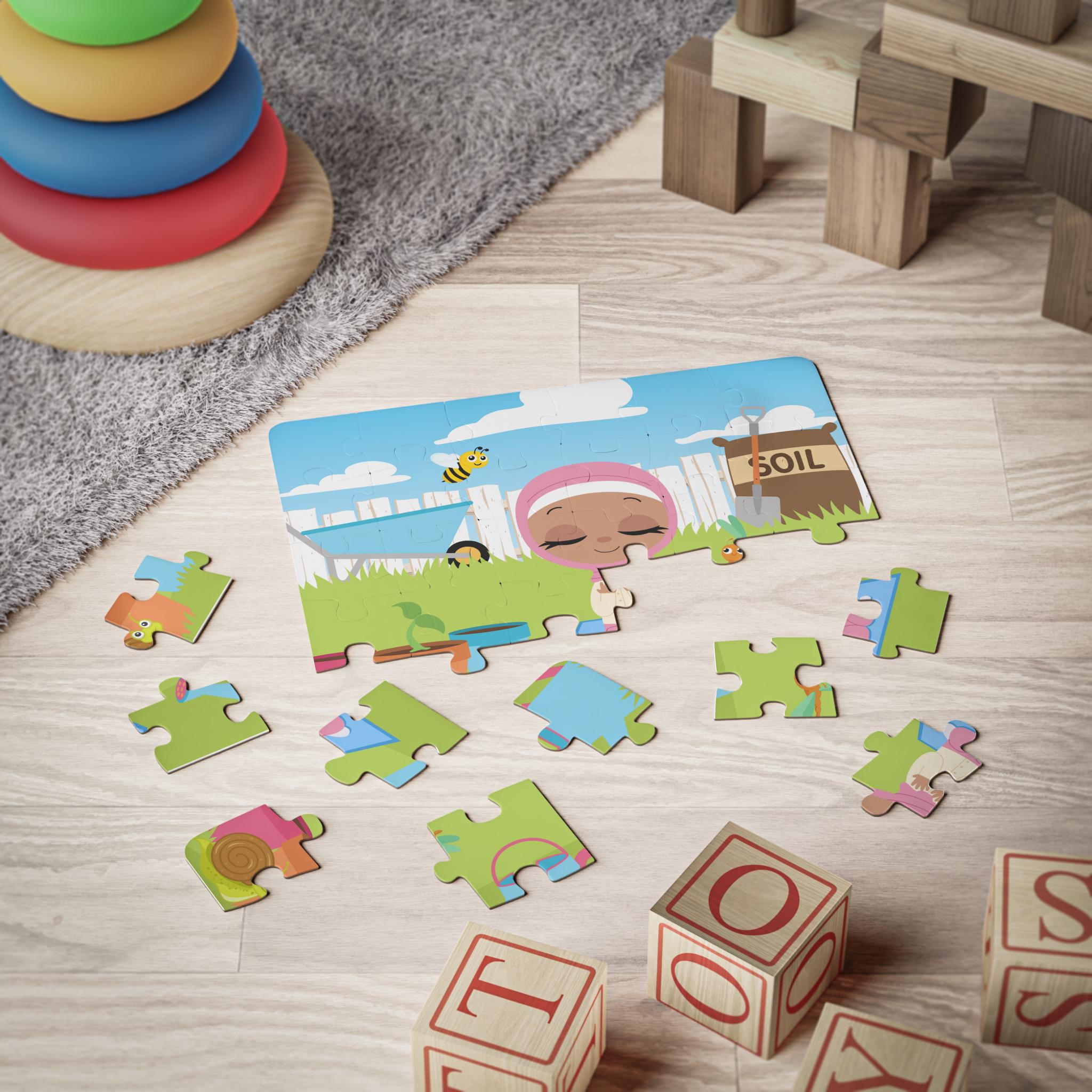 Muslim Girl Puzzle Praying in Garden-islamic Kids-islamic Activity ...