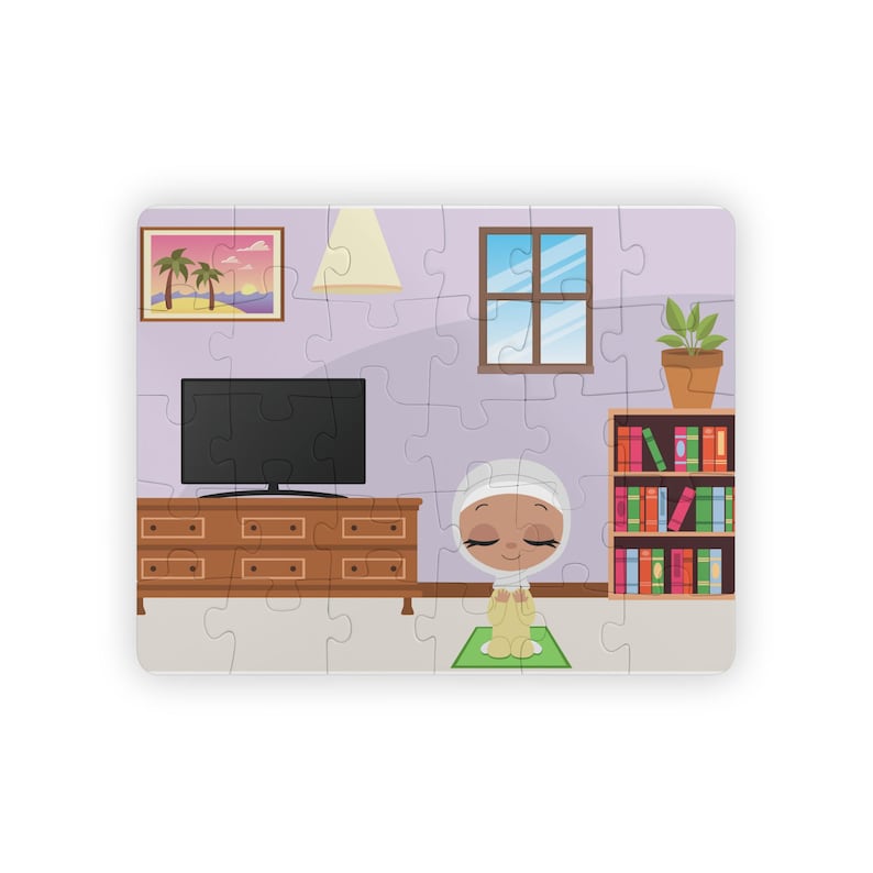 Muslim Kids Puzzle Muslim Girl Living Room Prayer Puzzle-islamic Kids ...