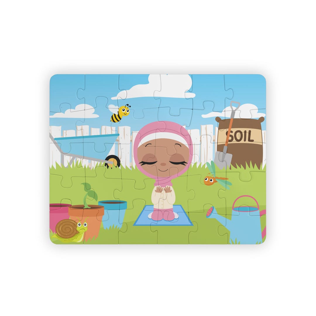 Muslim Girl Puzzle Praying in Garden-islamic Kids-islamic Activity ...