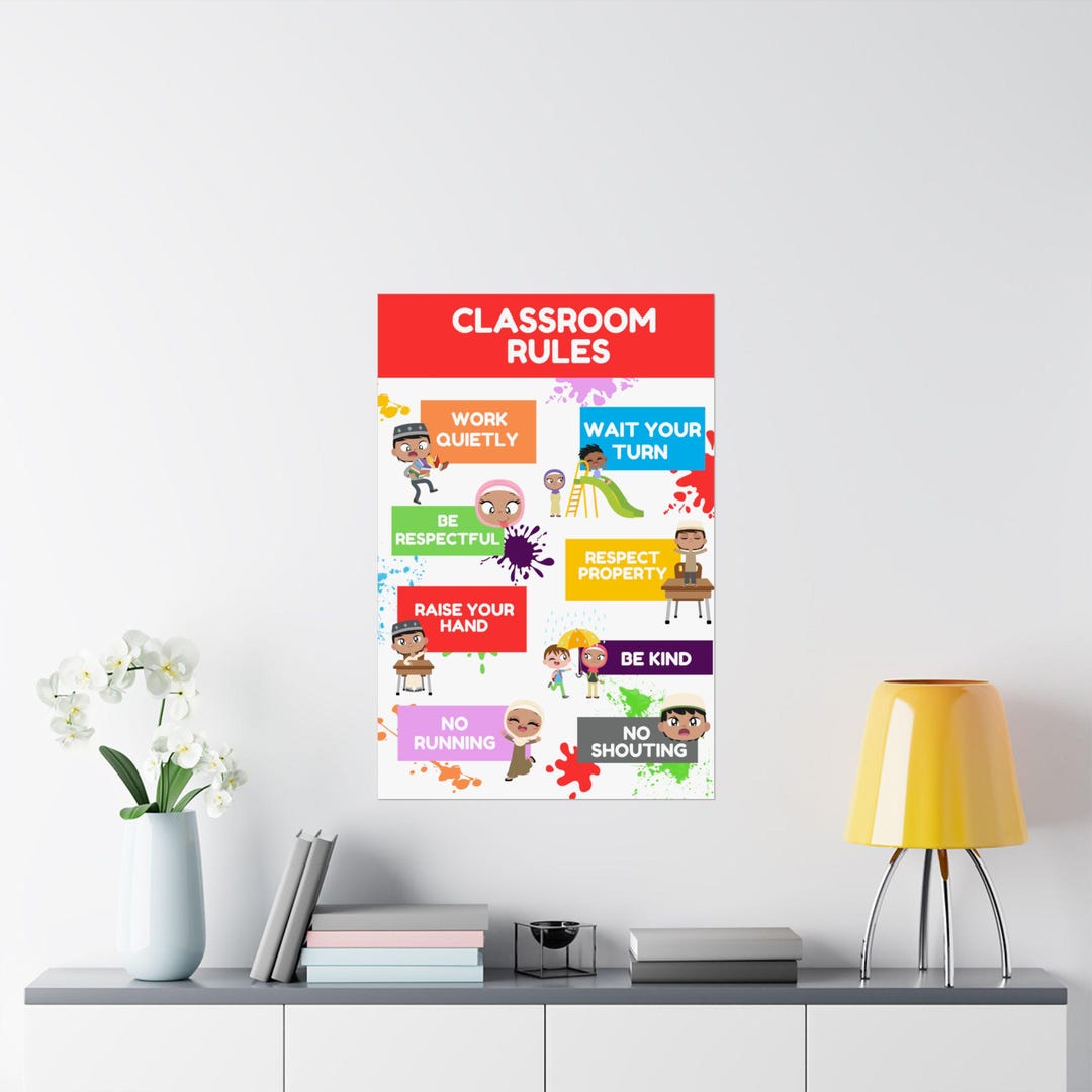 Classroom Rules-islamic School Poster-home School for Muslim Kids ...