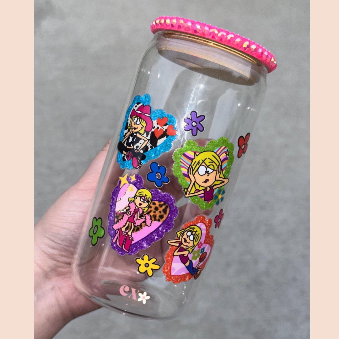 Lizzie Glass Cup, 160z Glass Can, Cartoon Glass Can, Mcguire Glass ...