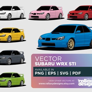 Subaru WRX STI Car Pack Automotive, Vector Collection, Digital Art, Svg ...
