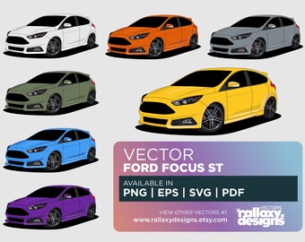 FORD Focus Mk1 Colour Vector File Download .PDF .svg - Etsy