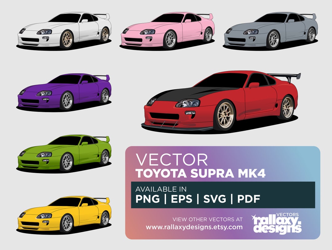 Toyota Supra Car Pack Automotive, Vector Collection, Digital Art, Svg ...