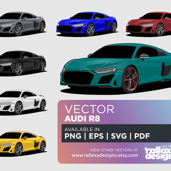 Audi r8 vector svg - Etsy France