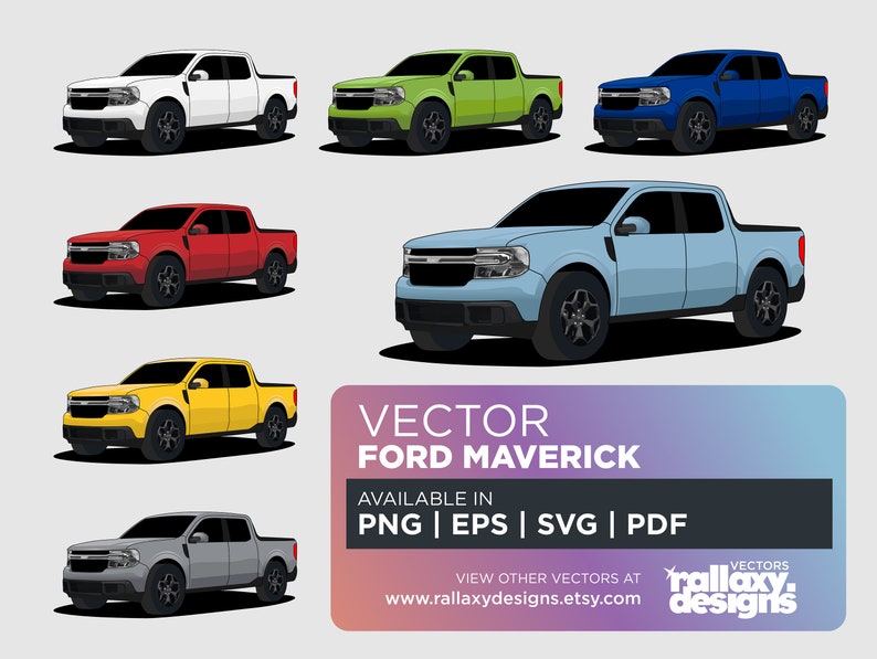 Ford Maverick Truck Car Pack Automotive, Vector Collection, Digital Art ...