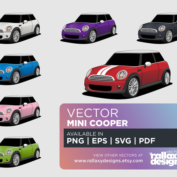 Mini Cooper Clip Art - Etsy
