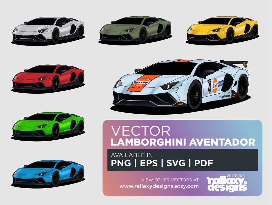 Lamborghini Aventador Car Pack Automotive, Vector Collection, Digital ...