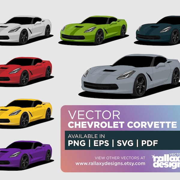 Corvette Clip Art - Etsy
