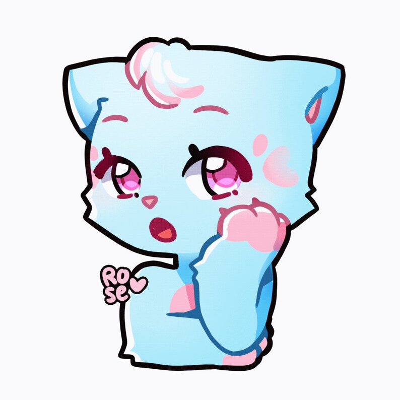 Custom Animated Cute Sticker Chibi / Furry Wink for Any Use chat ...