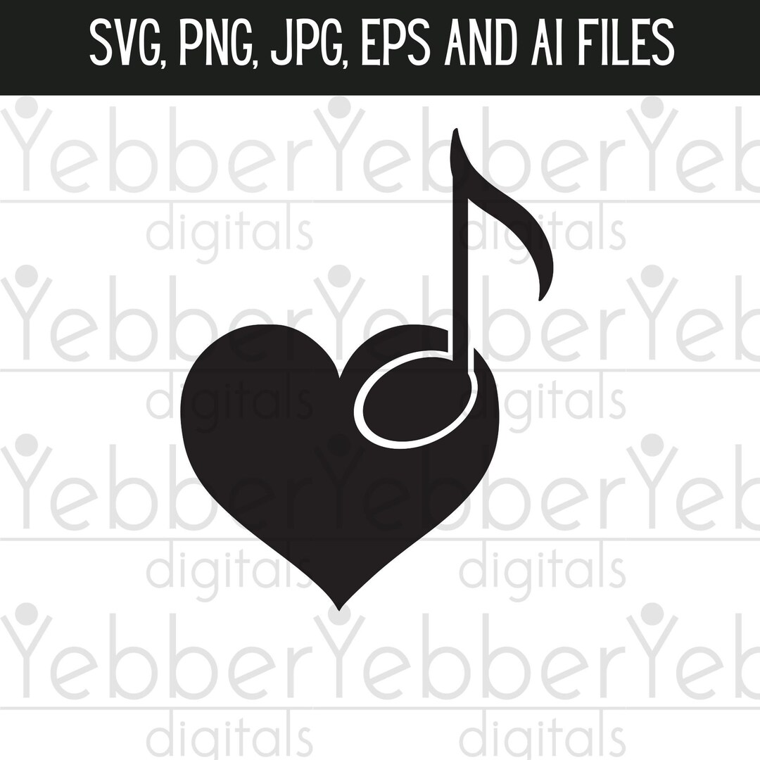 Music Heart SVG, PNG, JPG, and More - Expressive Musical Heart Love ...
