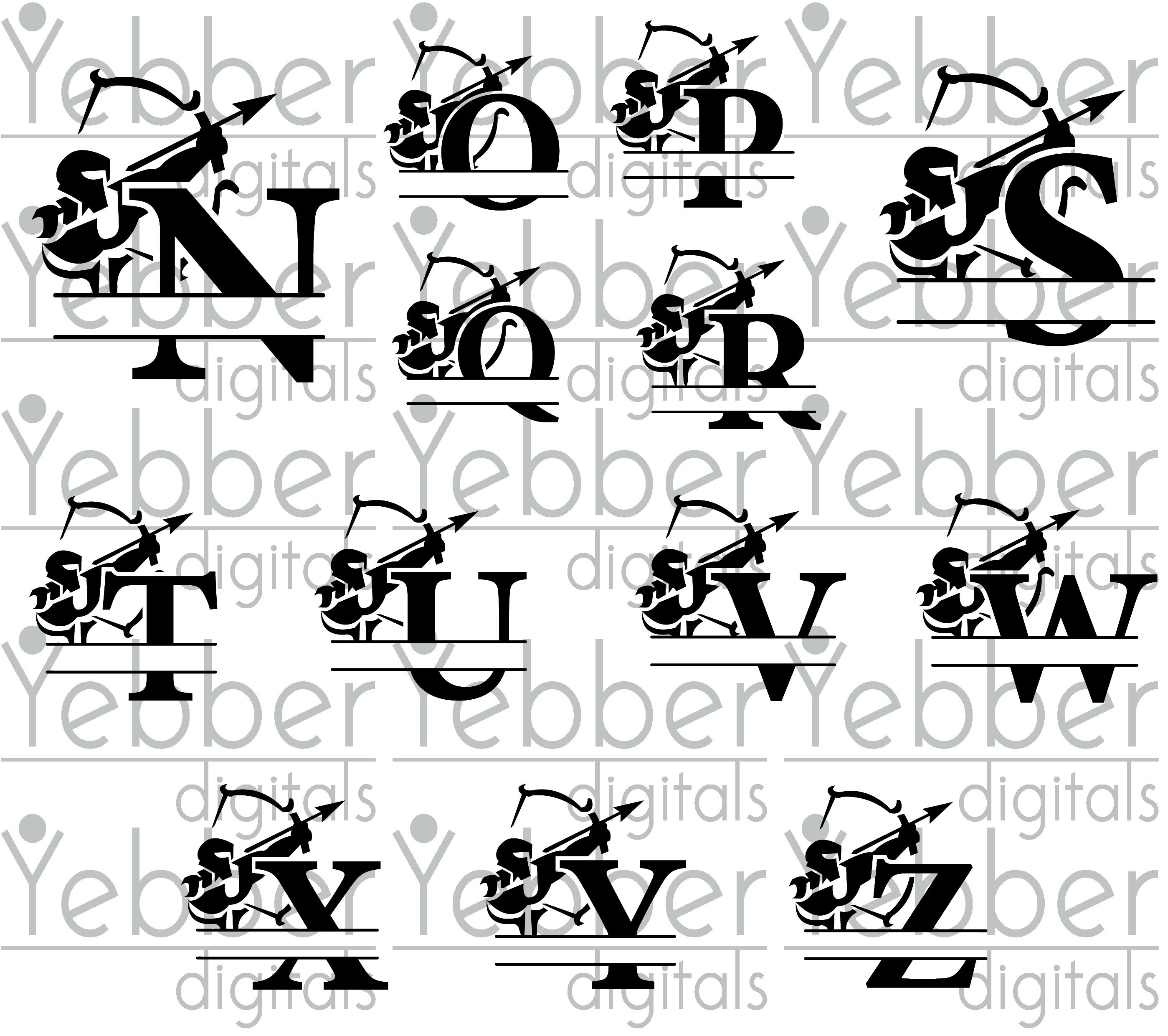 Split Monogram Alphabet SVG Zodiac Star Sign Files - Etsy