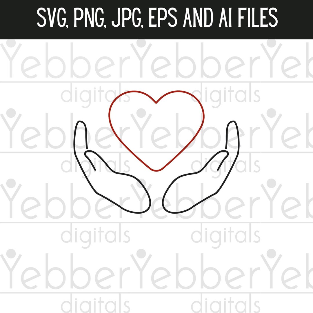 Hands Heart SVG, Instant Download, T Shirt Files, Heart Cricut SVG ...