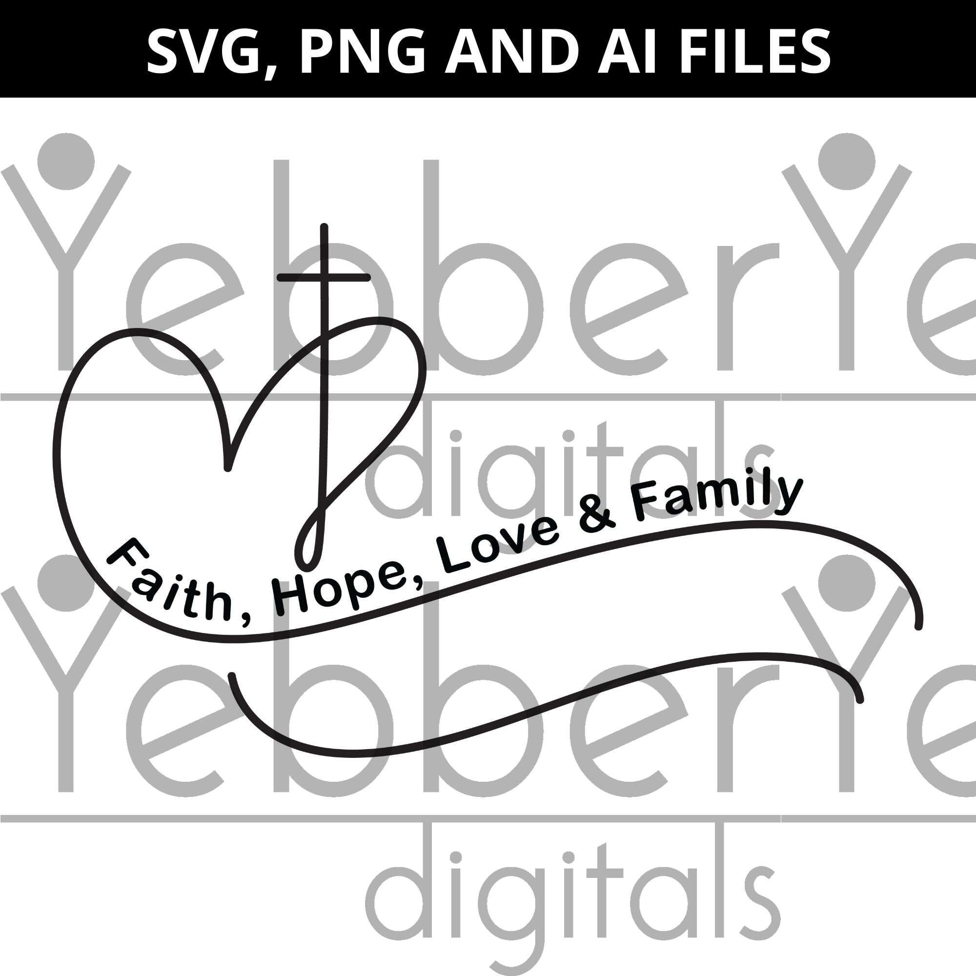Faith Hope Love Family SVG, Bible PNG, Religious Clipart, Christianity ...