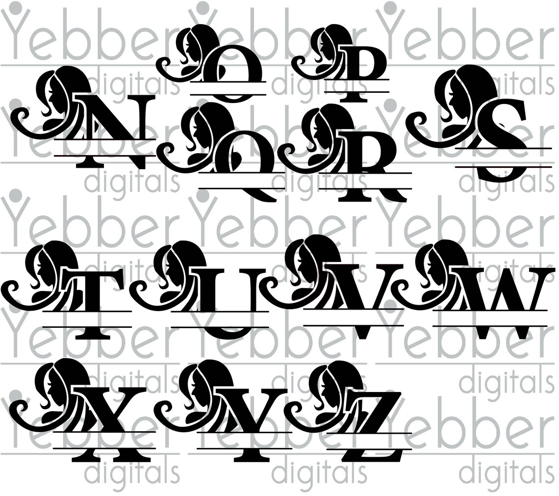 Virgo Split Monogram SVG, Zodiac Sign Alphabet Letter, Personalized ...