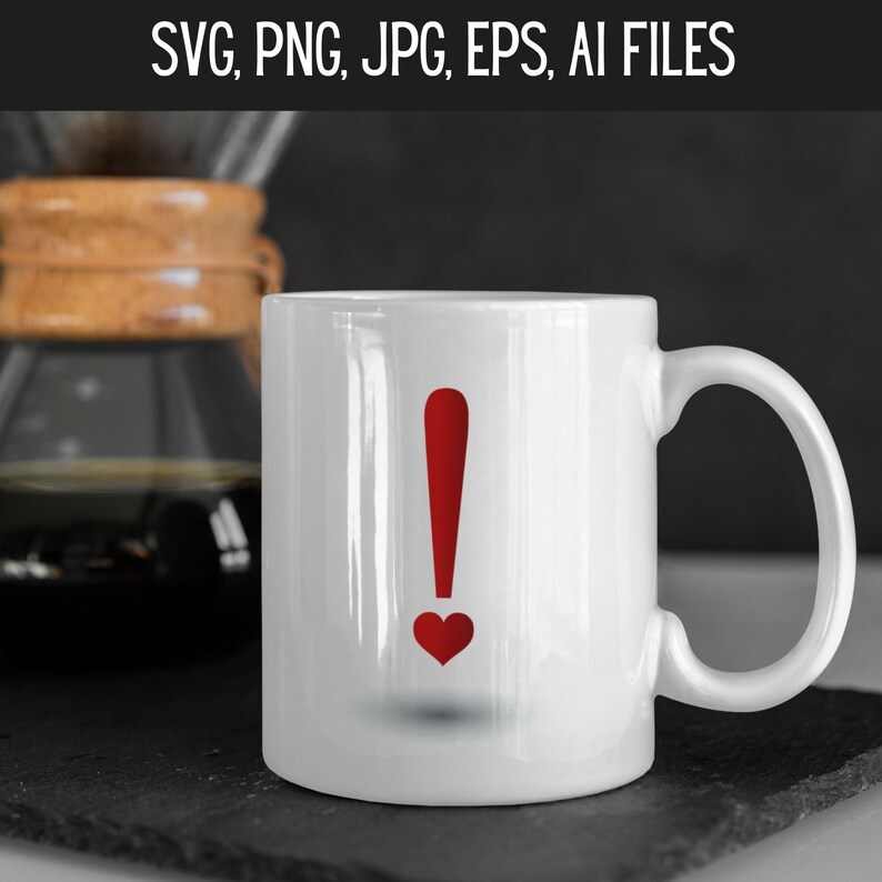 Love Mark Heart Punctuation, Exclamation Marking SVG Cutfile, Added ...