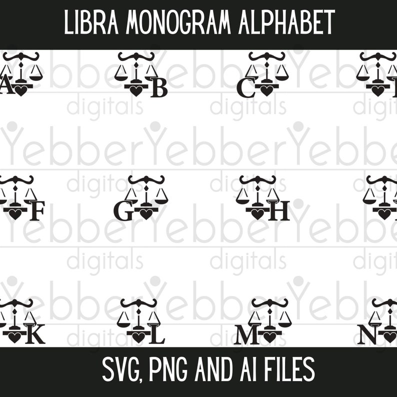 Zodiac Libra Alphabet, Monogram Personal Gift, Newborn Initials, Star ...