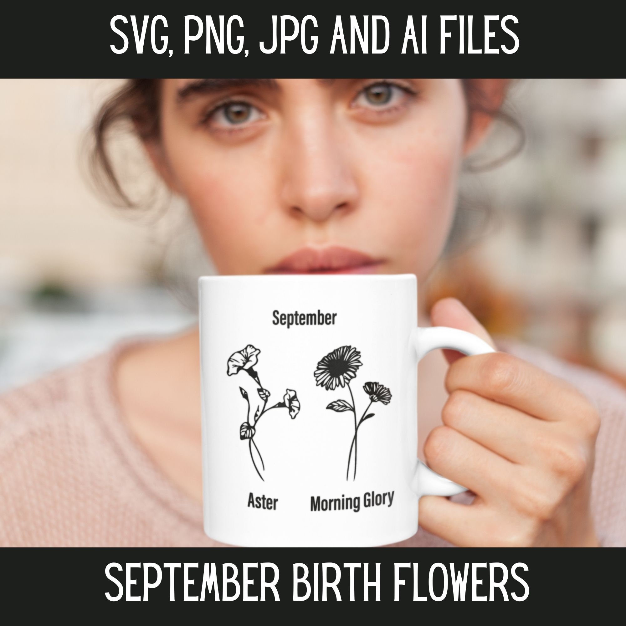 Birth Flowers SVG, September Bloom Sign, Seasonal Floral, Herbal ...