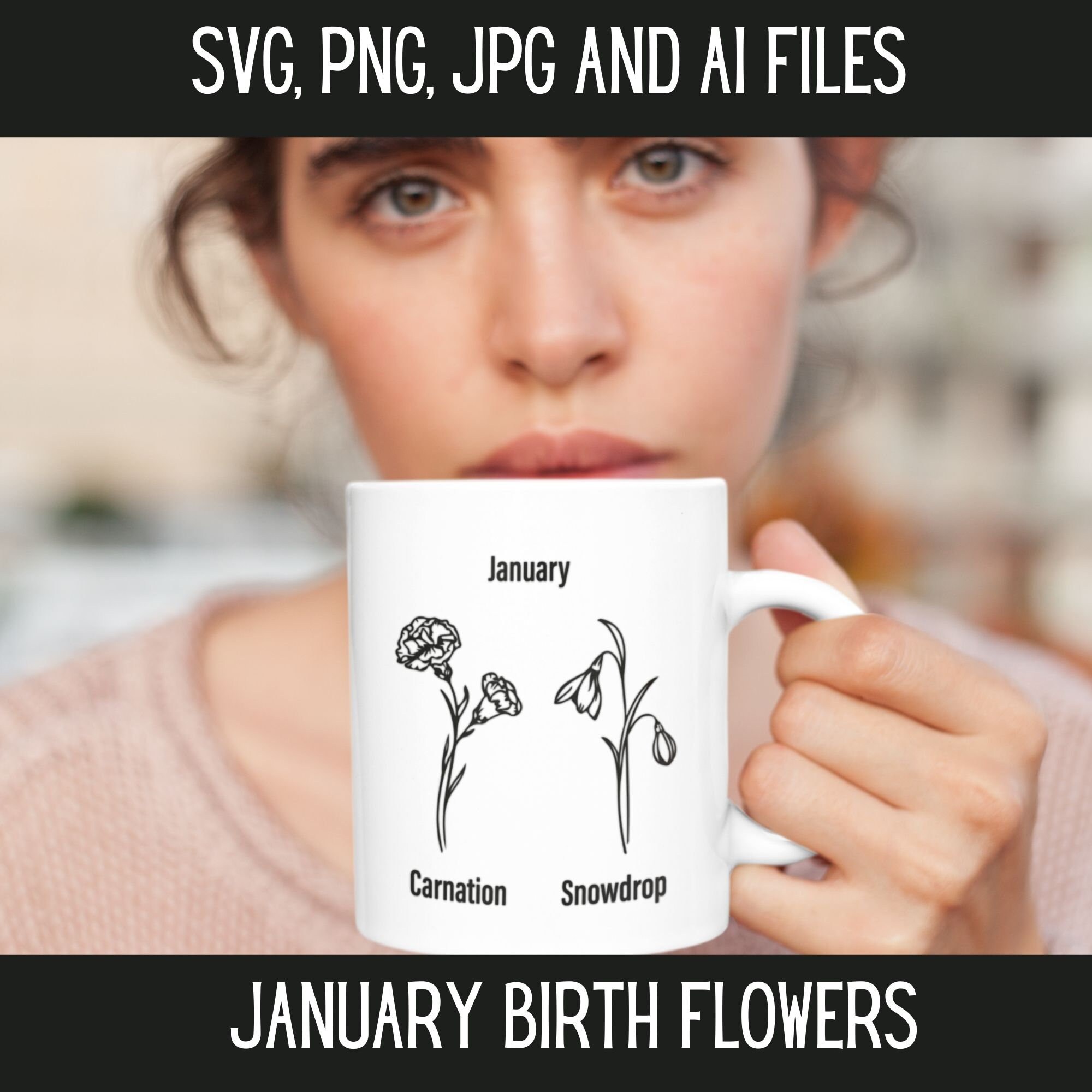 Birth Flowers SVG January Bloom Sign Seasonal Floral Herbal - Etsy
