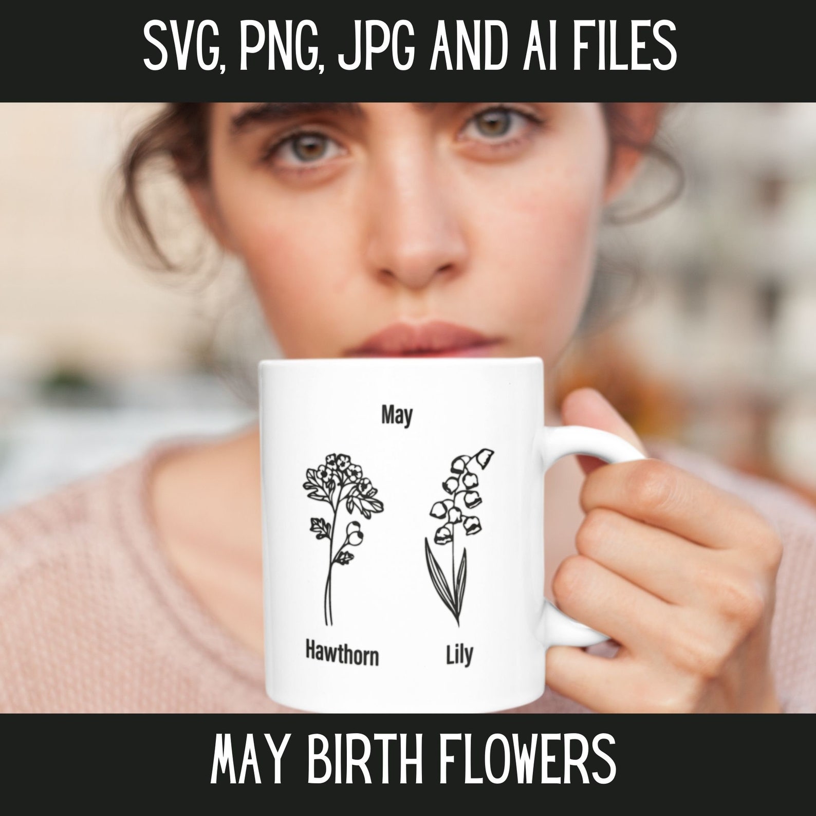 Birth Flowers SVG, May Bloom Sign, Seasonal Floral, Herbal Horoscope ...