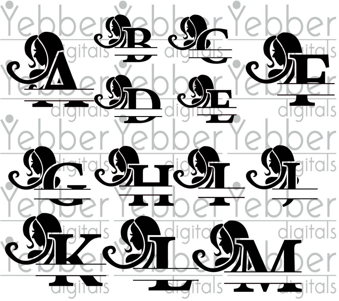 Virgo Split Monogram SVG, Zodiac Sign Alphabet Letter, Personalized ...