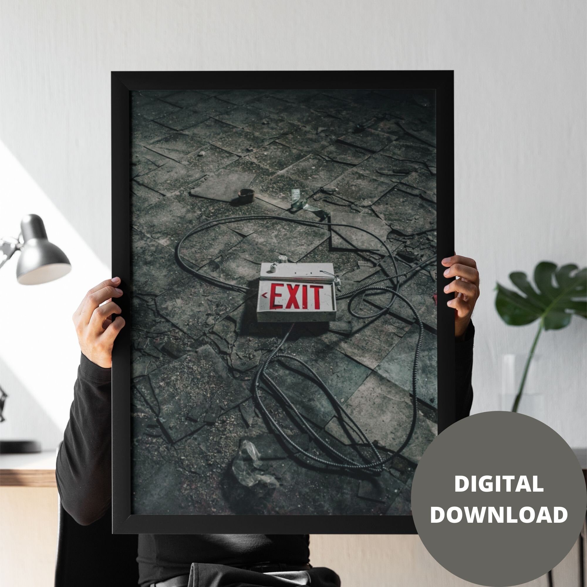 Abandoned Building Exit Sign Printable Wall Art Photograpy Art Print - Etsy