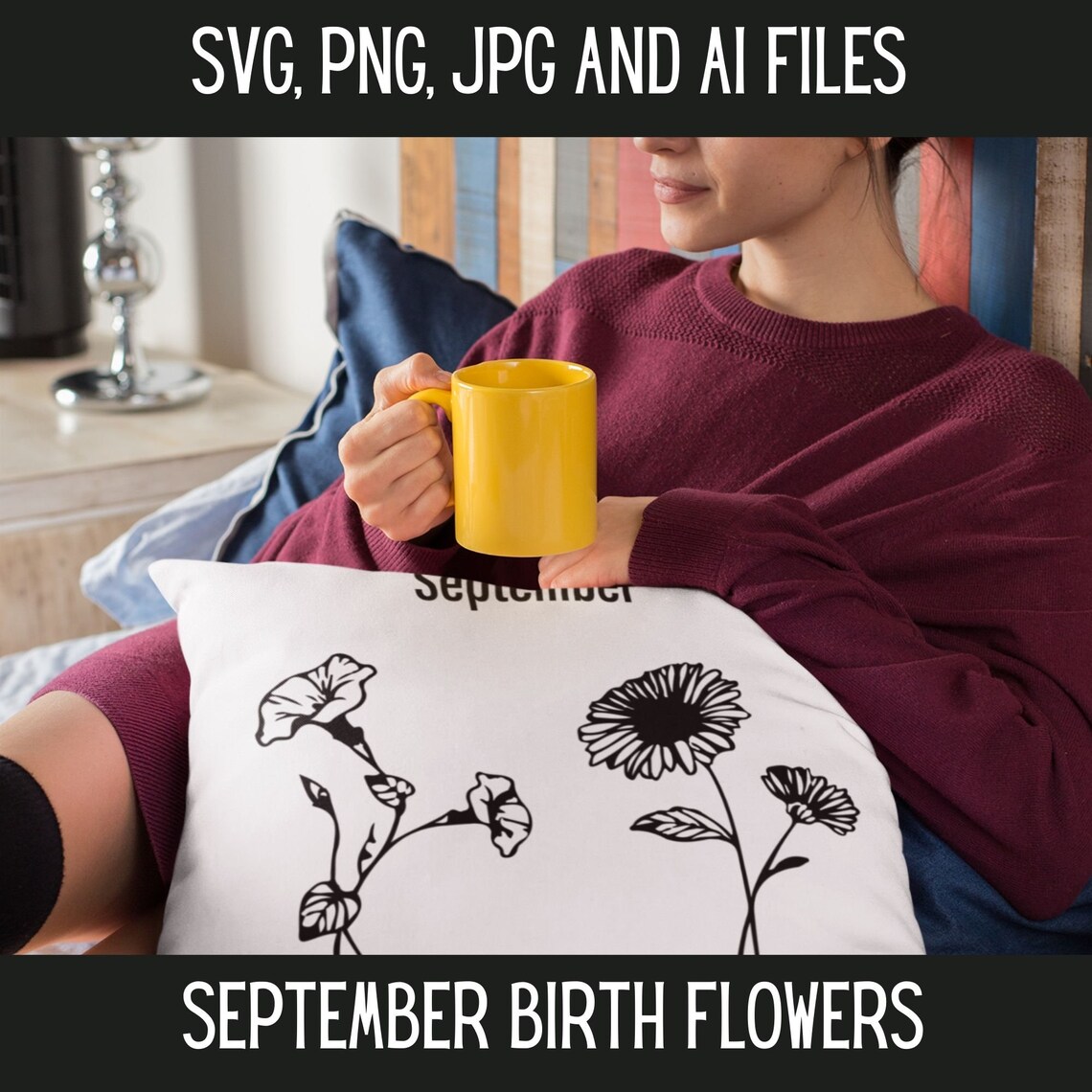 Birth Flowers SVG, September Bloom Sign, Seasonal Floral, Herbal ...
