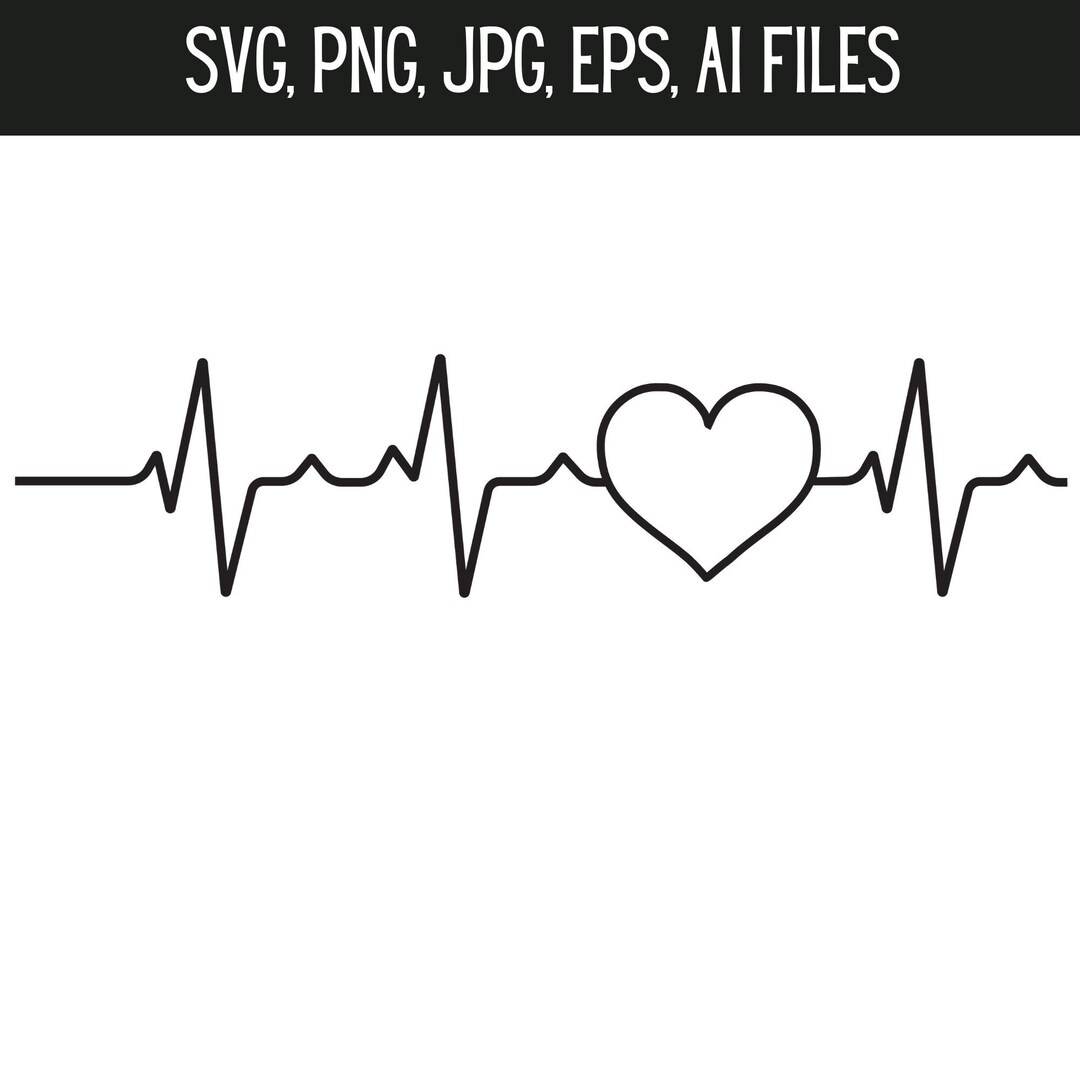 Heartbeat Line SVG Passion Pulse PNG Minimalistic EKG - Etsy