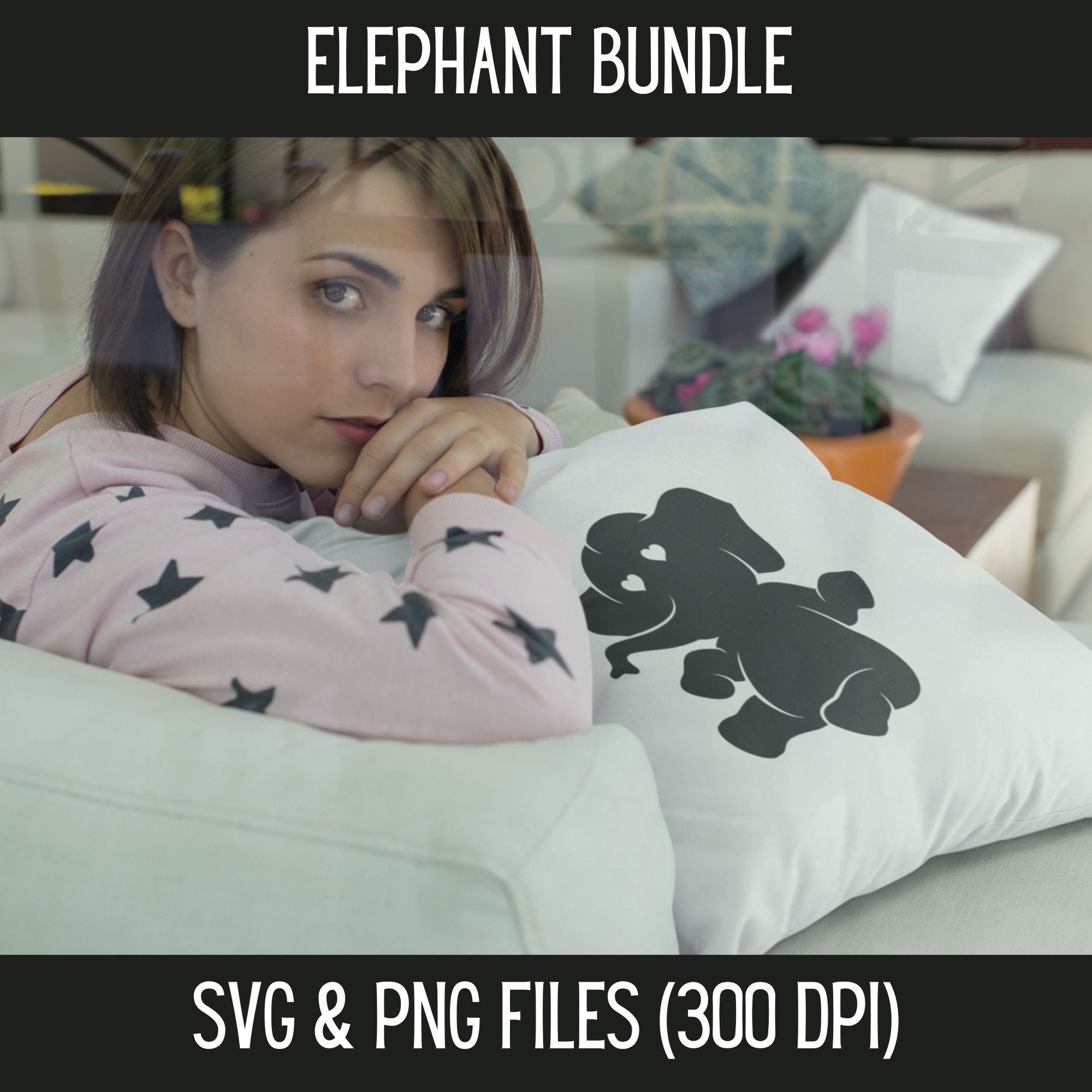 Elephant SVG Bundle, Cute Elephant Heart, Safari Elephant PNG, Elephant ...