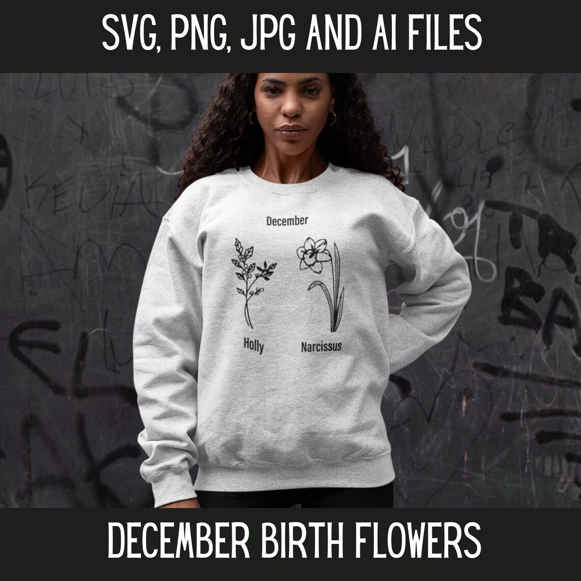 Birth Flowers SVG, December Bloom Sign, Seasonal Floral, Herbal ...