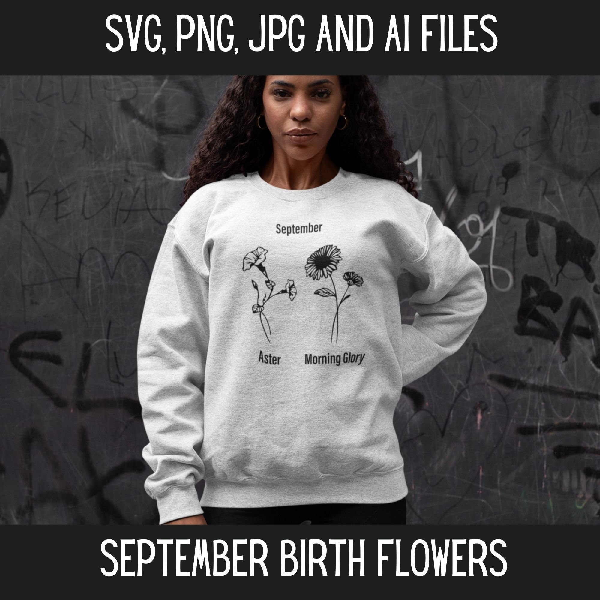 Birth Flowers SVG, September Bloom Sign, Seasonal Floral, Herbal ...