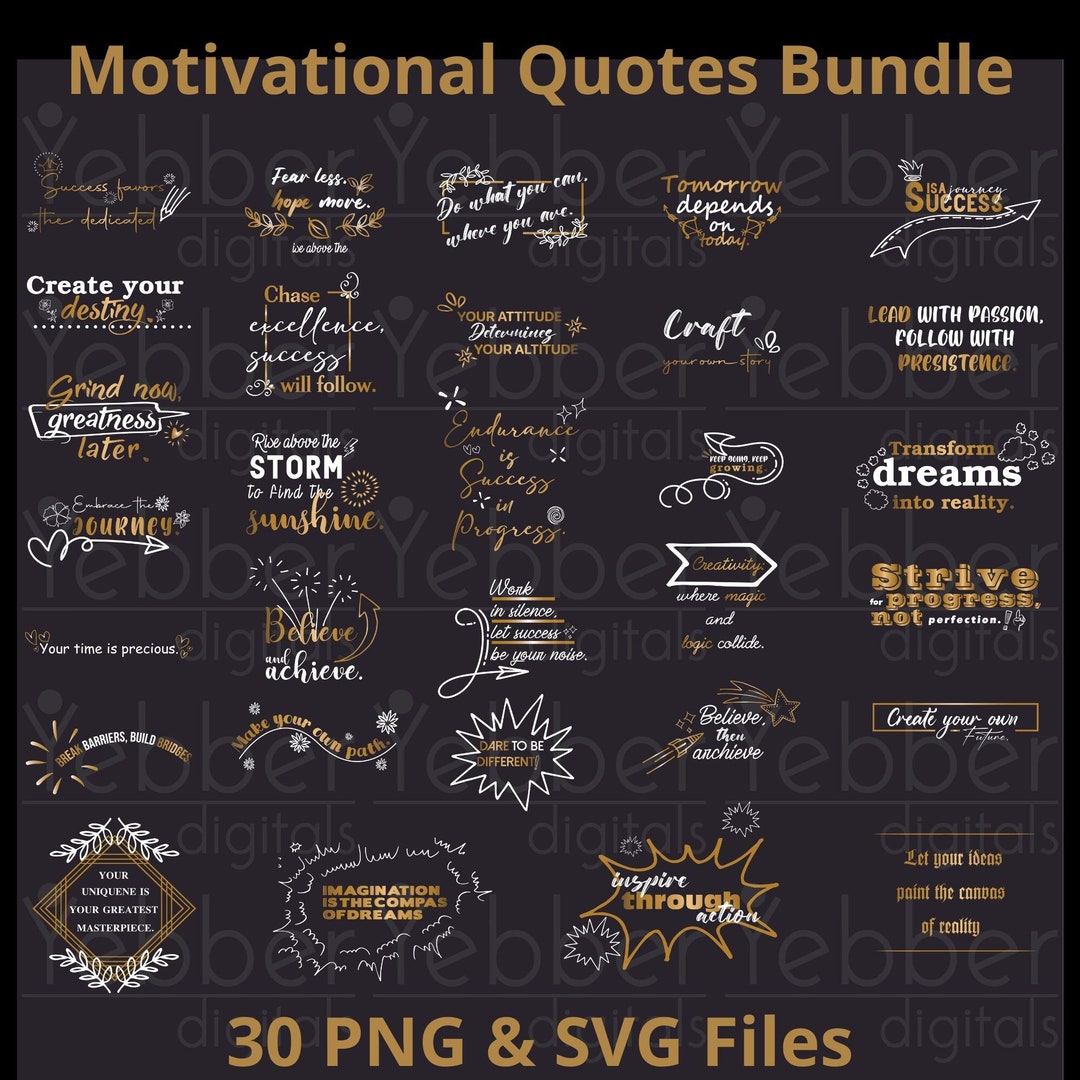 Positive Affirmation SVG Bundle Inspirational Hustle Quotes - Etsy