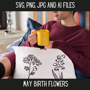Birth Flowers SVG, May Bloom Sign, Seasonal Floral, Herbal Horoscope ...