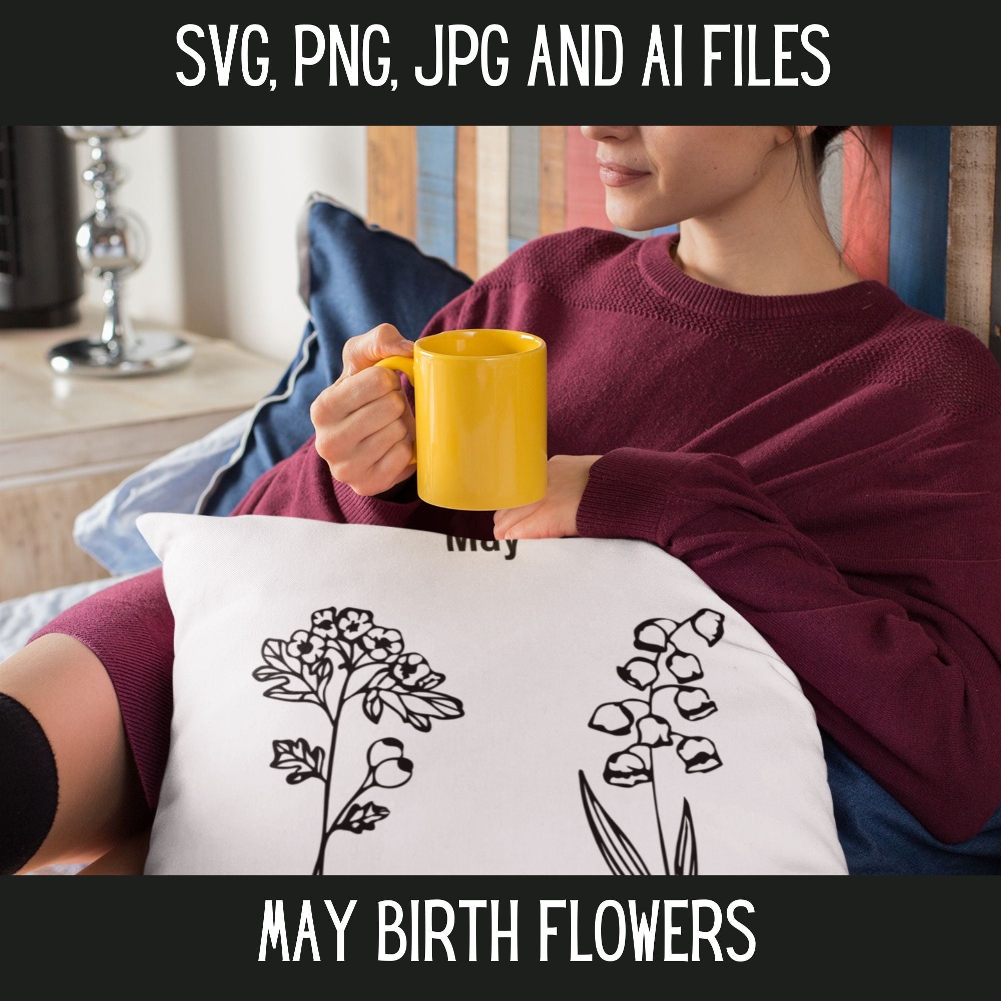 Birth Flowers SVG, May Bloom Sign, Seasonal Floral, Herbal Horoscope ...