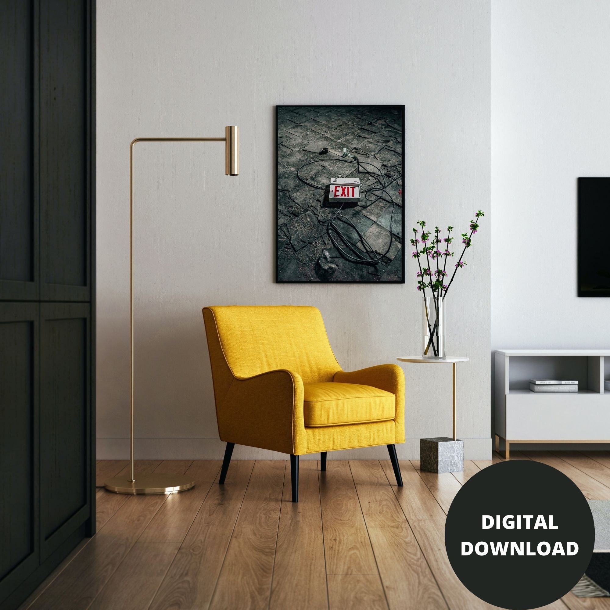 Abandoned Building Exit Sign Printable Wall Art Photograpy Art Print - Etsy