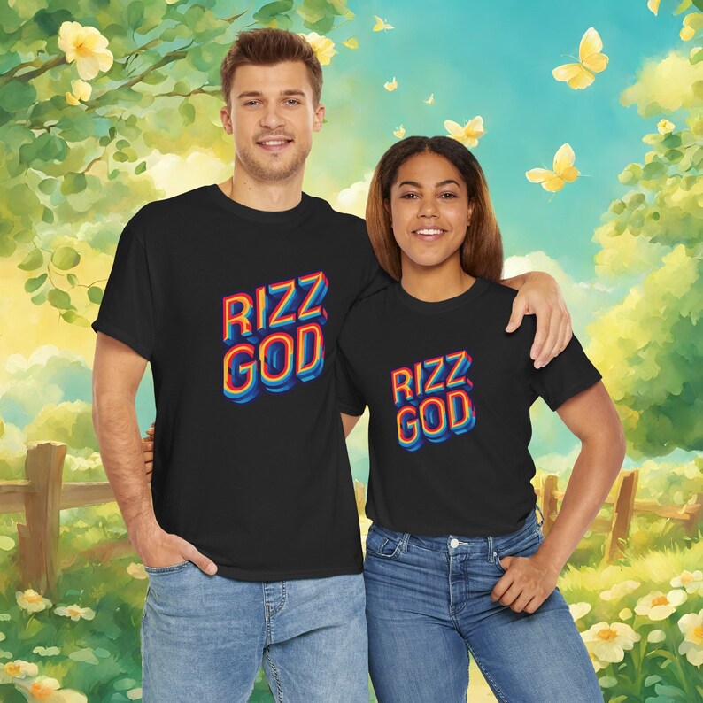 Rizz God T-shirt, Cool Font Tee, Goofy Graphic Shirt, Trendy Teen ...
