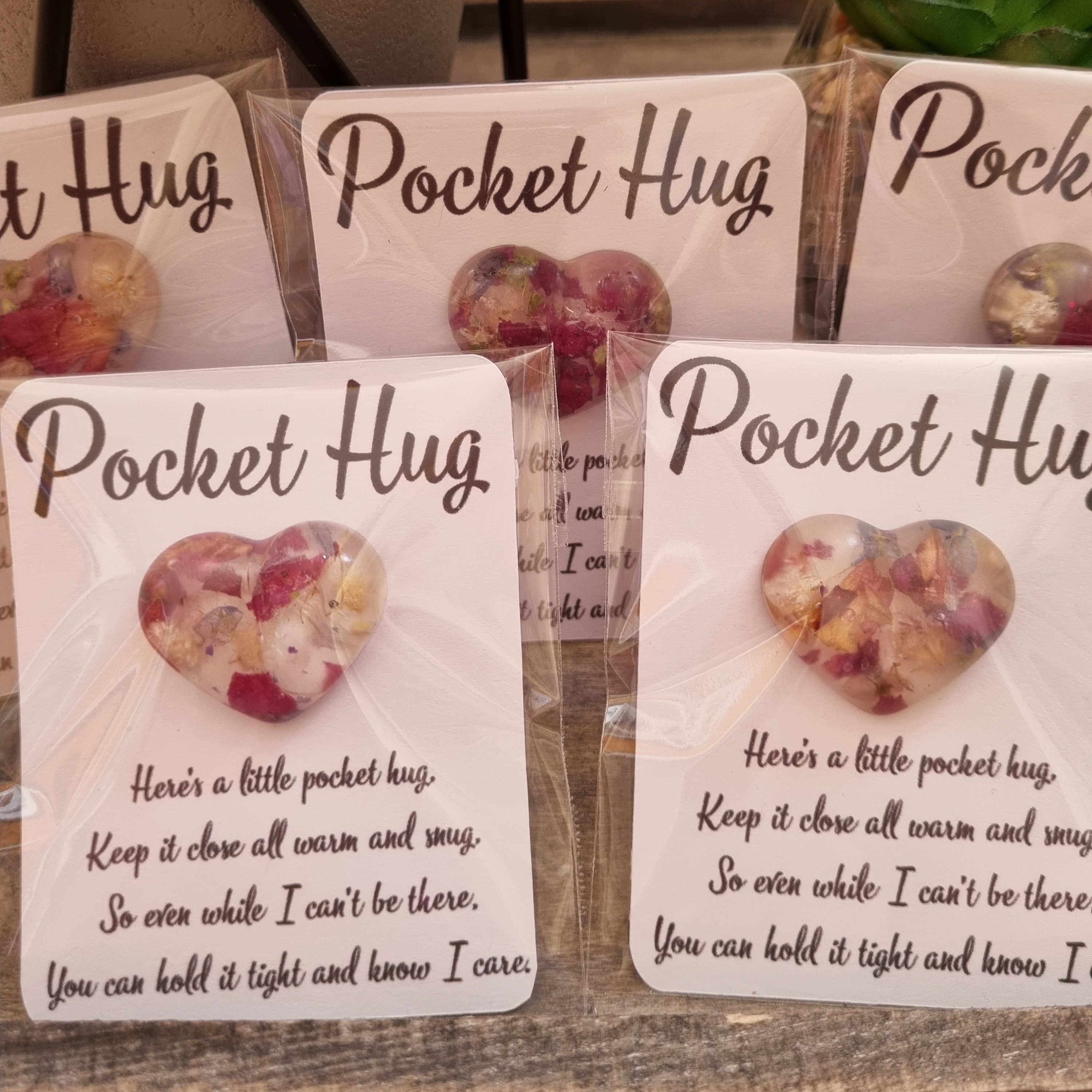 Pocket Hug - Resin Heart With Poem, Colour Can Be Customized. Gift ...