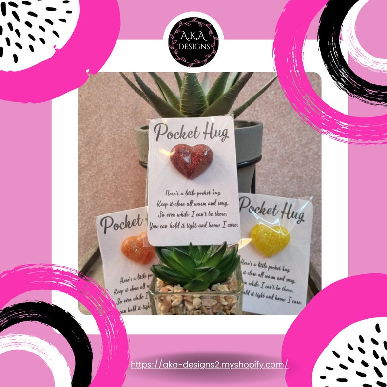 Pocket Hug - Resin Heart With Poem, Colour Can Be Customized. Gift ...