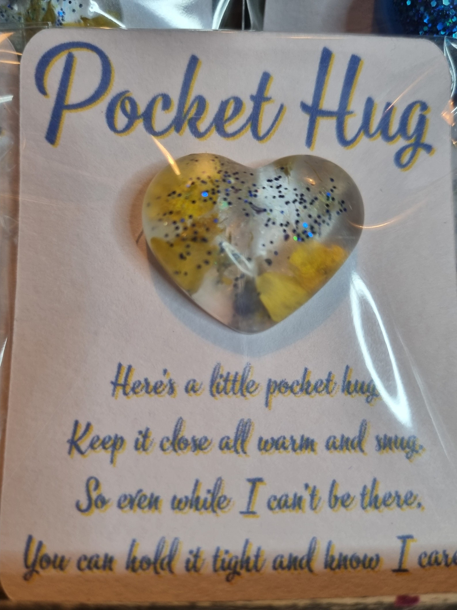 Pocket Hug - Resin Heart With Poem, Colour Can Be Customized. Gift ...
