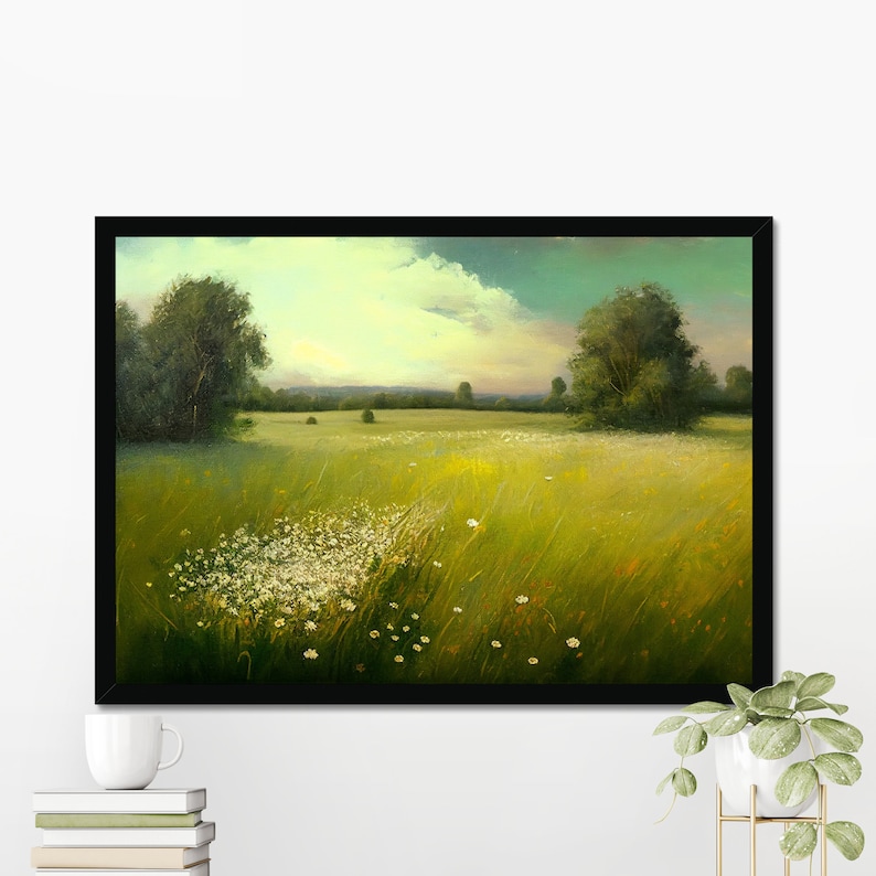Printable Meadow Oil Painting Printable Art Digital Print - Etsy