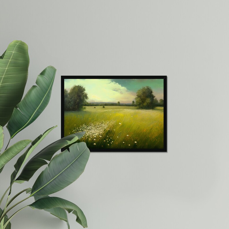 Printable Meadow Oil Painting Printable Art Digital Print - Etsy