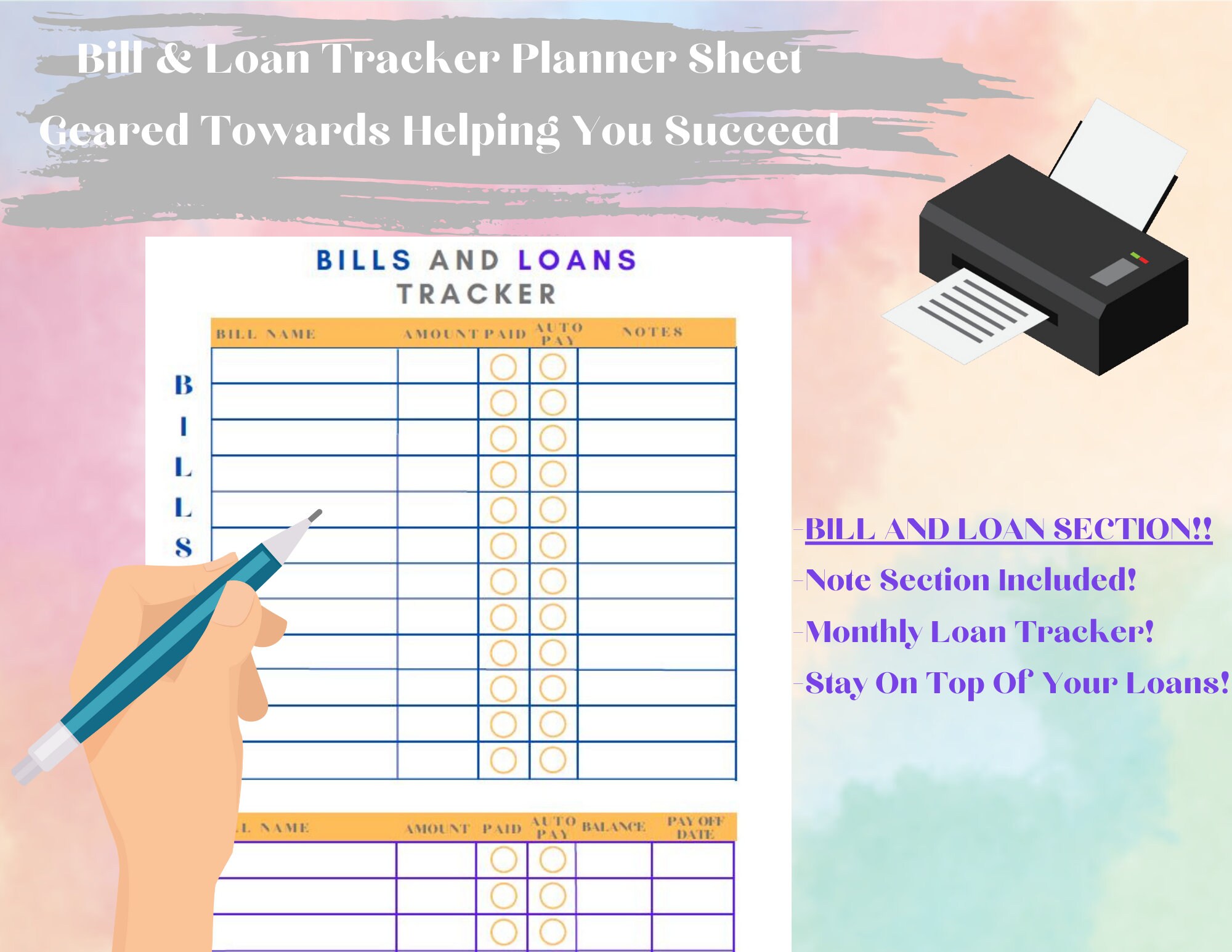 2023 Bill and Loan Tracker, Payment Log, Instant Download, Letter Size ...