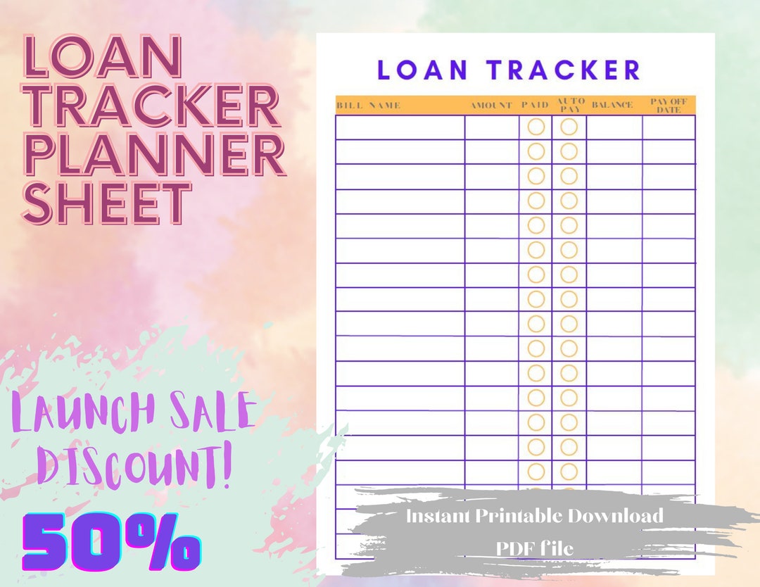 2023 Loan Tracker Planner Sheet, Printable Template, Monthly Daily ...