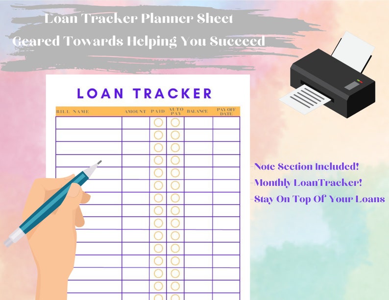 2023 Loan Tracker Planner Sheet, Printable Template, Monthly Daily ...