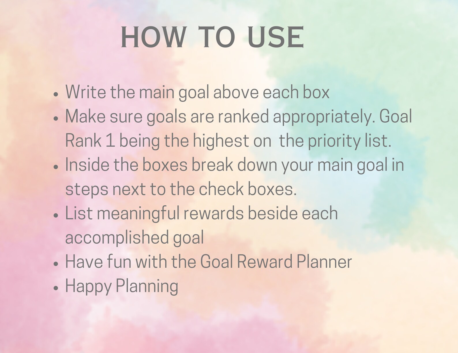 2023 Goal - Reward Planner and Tracker, Printable Template, Monthly ...