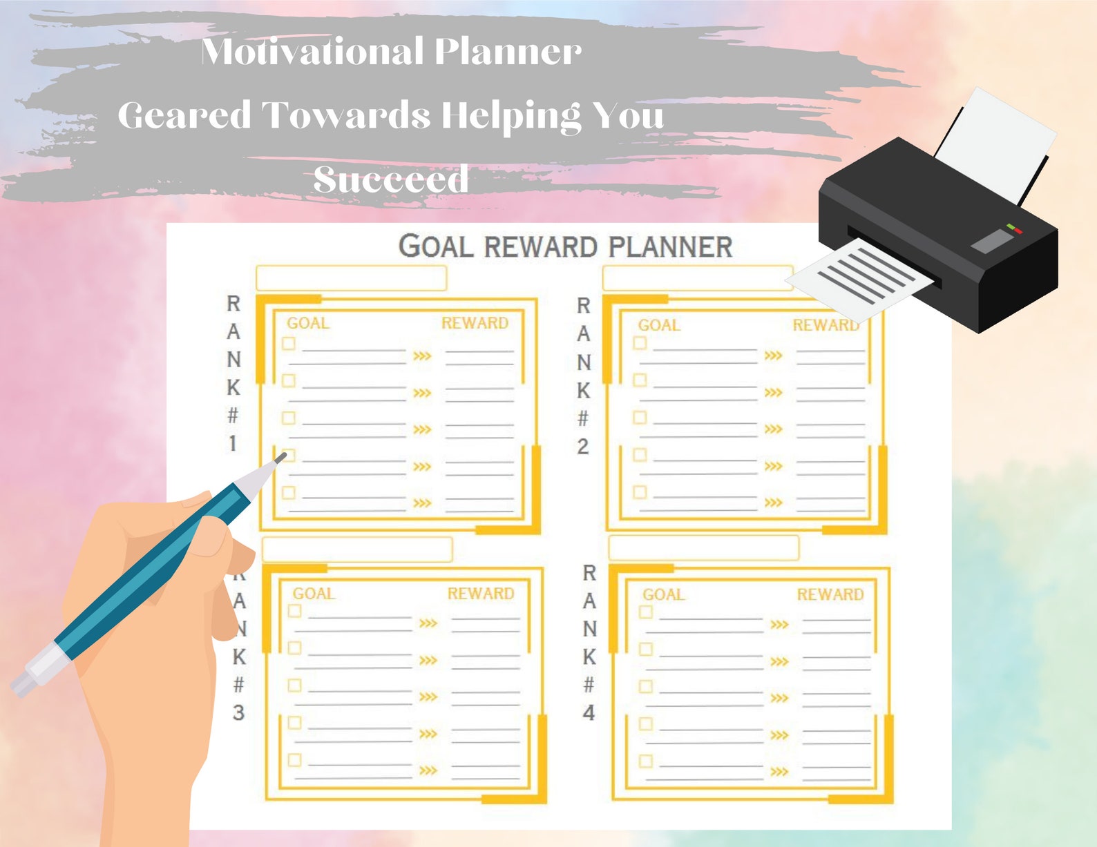 2023 Goal - Reward Planner and Tracker, Printable Template, Monthly ...