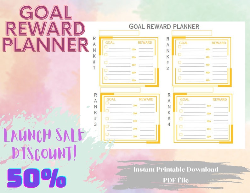2023 Goal - Reward Planner and Tracker, Printable Template, Monthly ...