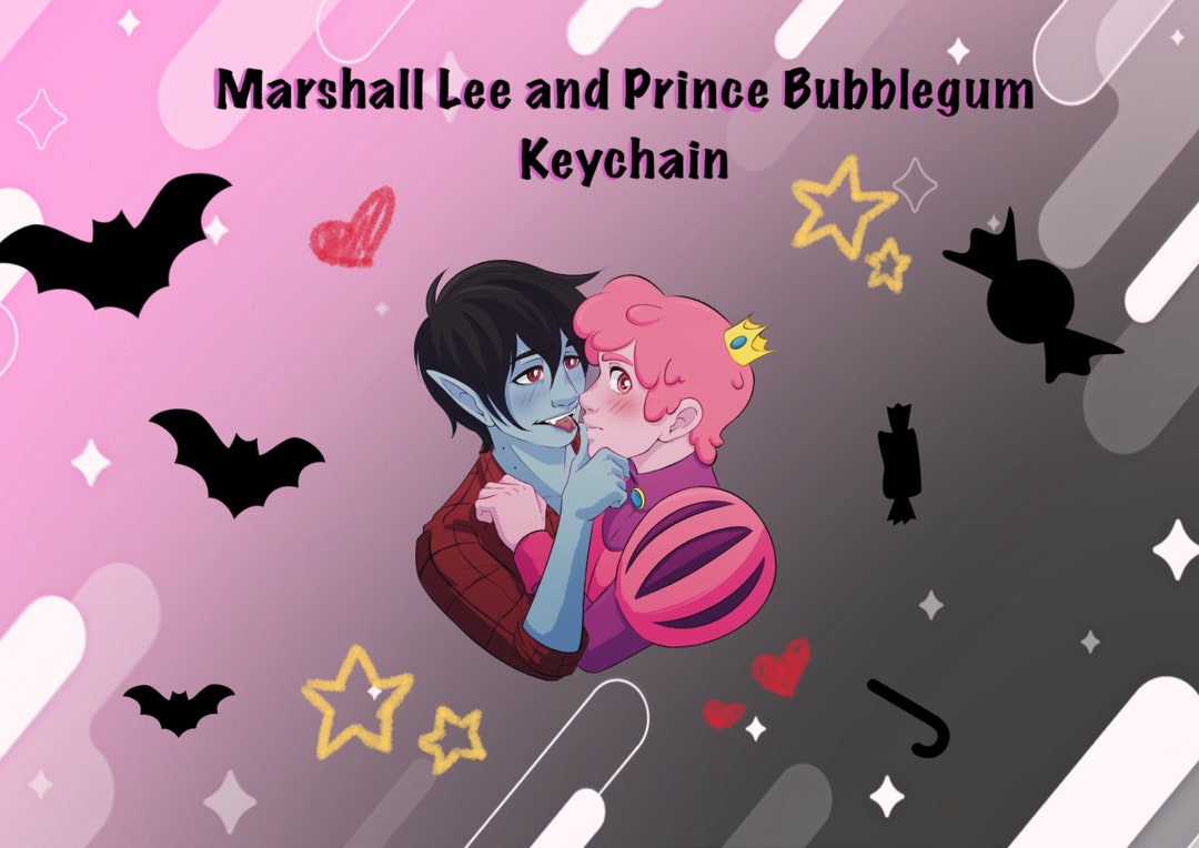 Adventure Time Keychain - Marshall and Prince Bubblegum - Etsy