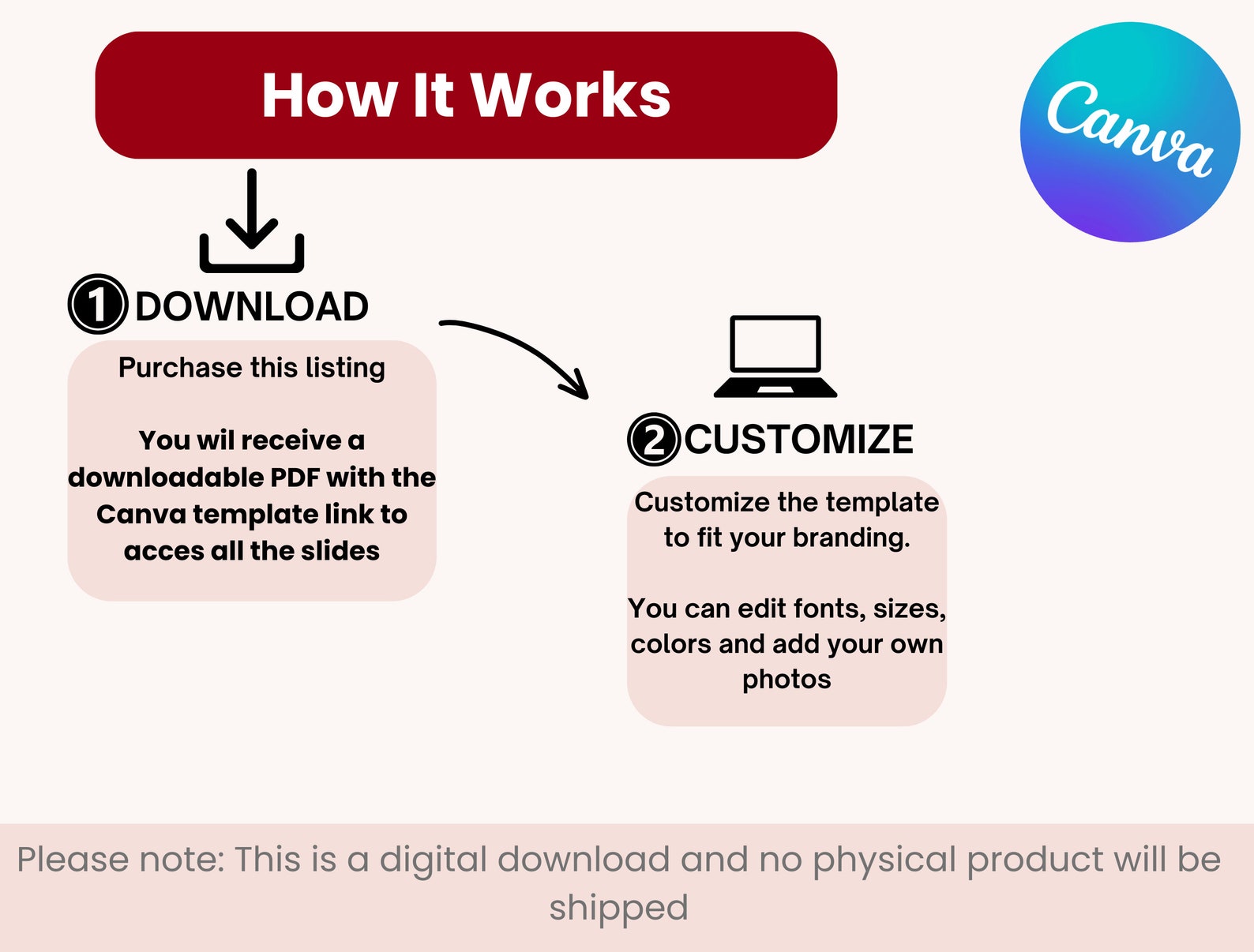 Minimal Modern Canva Presentation Template, Clean Cherry Red Deck ...